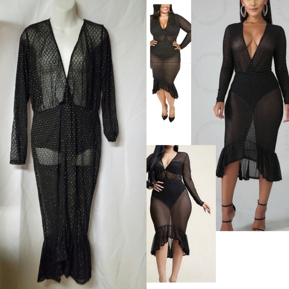 goodtime u | Dresses | Good Time Usa Sparkle Sheer Mermaid Dress Sz X ...